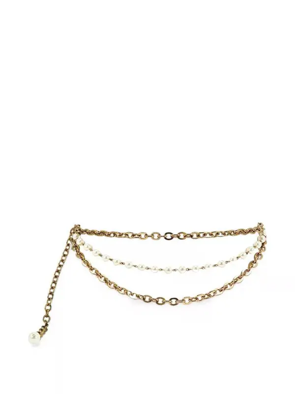 MADISON MAISON 1980s Faux Pearl-embellished Layered Chain Belt