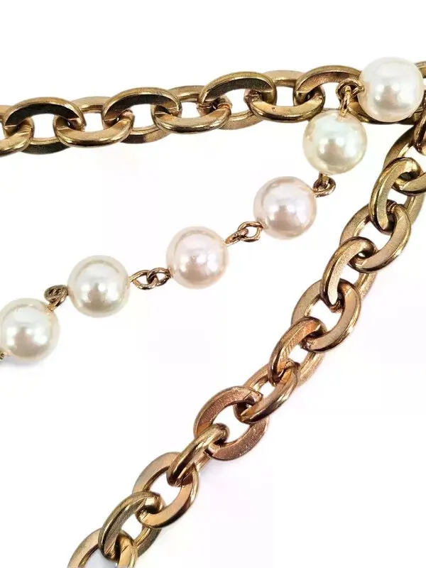 MADISON MAISON 1980s Faux Pearl-embellished Layered Chain Belt