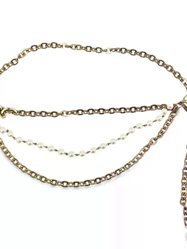 MADISON MAISON 1980s Faux Pearl-embellished Layered Chain Belt