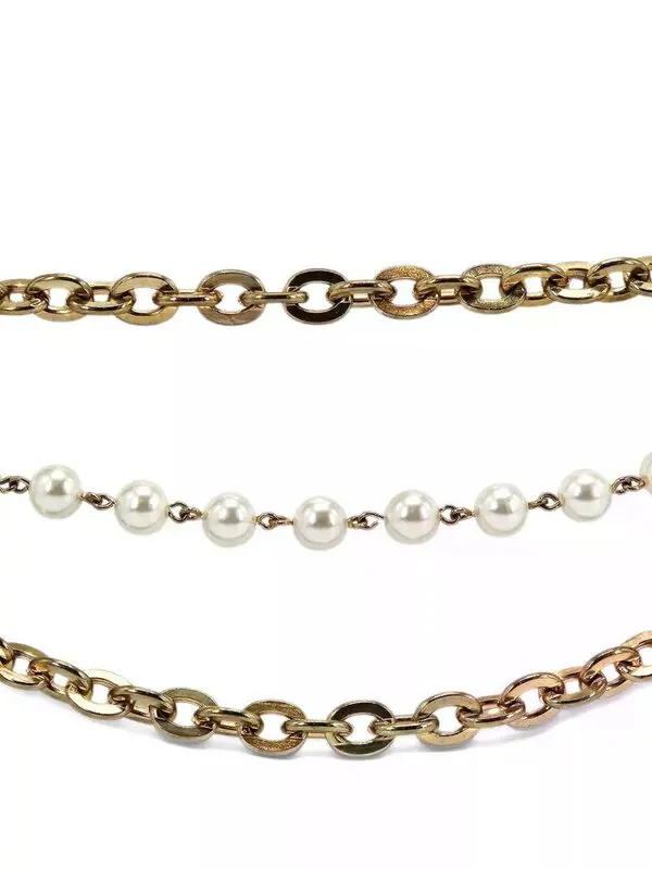 MADISON MAISON 1980s Faux Pearl-embellished Layered Chain Belt