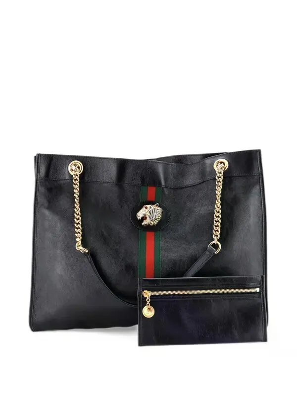Gucci Rajah Chain Leather Large Tote Bag