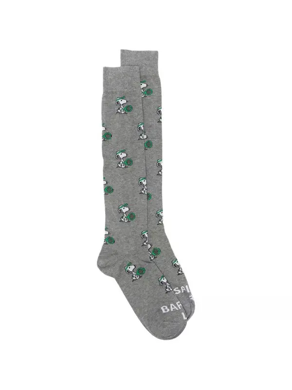 MC2 SAINT BARTH Snoopy-intarsia Socks - Grey