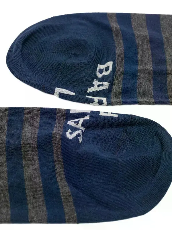 MC2 SAINT BARTH Striped Logo-print Socks - Blue