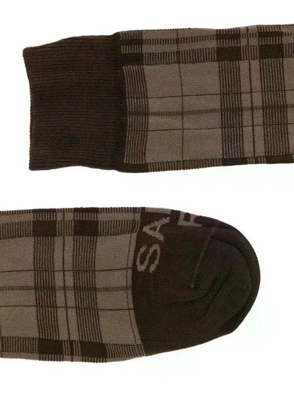 MC2 SAINT BARTH Check-pattern Ribbed-trim Socks