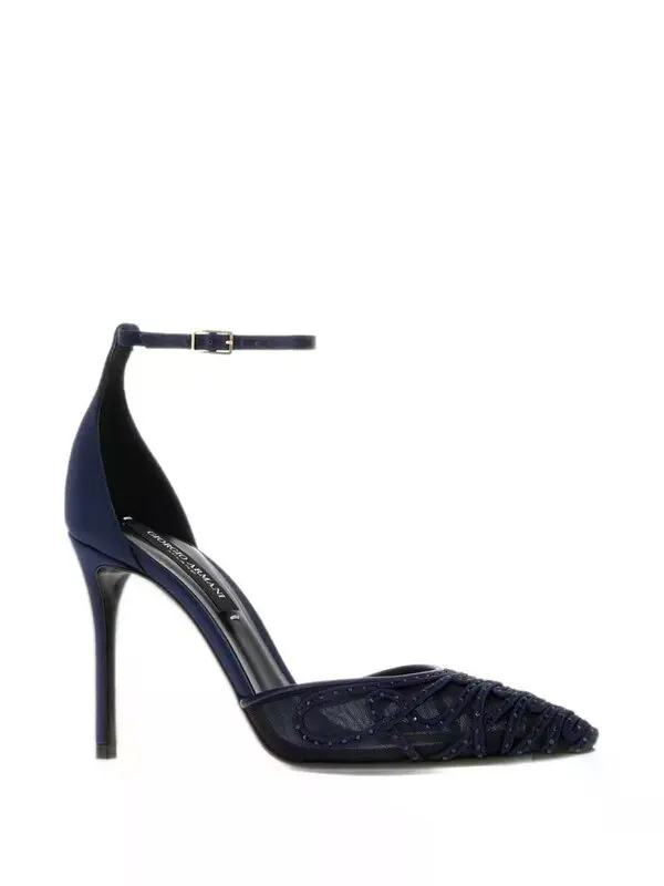 Giorgio Armani Satin Mesh-panel Pumps