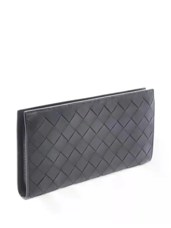Bottega Veneta 2010 Intrecciato Zip-around Wallet - Black