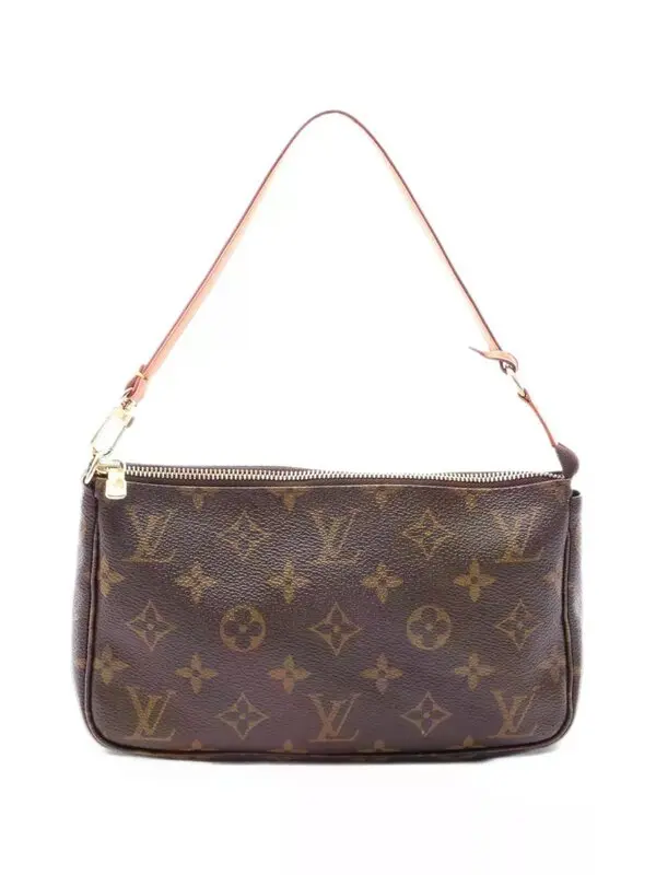 LOUIS VUITTON 2001 Monogram Pochette Accessoires Shoulder Bag - Brown