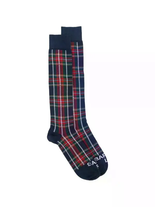 MC2 SAINT BARTH Tartan-check Socks - Blue