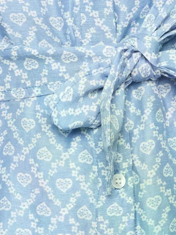 Sandro Emilion Heart-print Puff-sleeve Dress