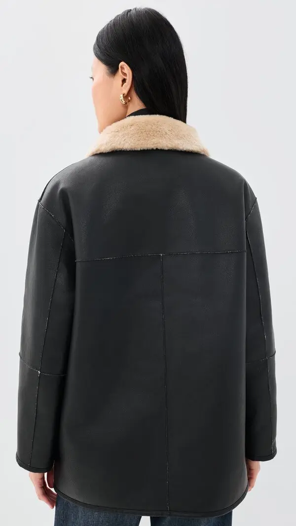 DUNST Reversible Faux Fur & Leather Jacket
