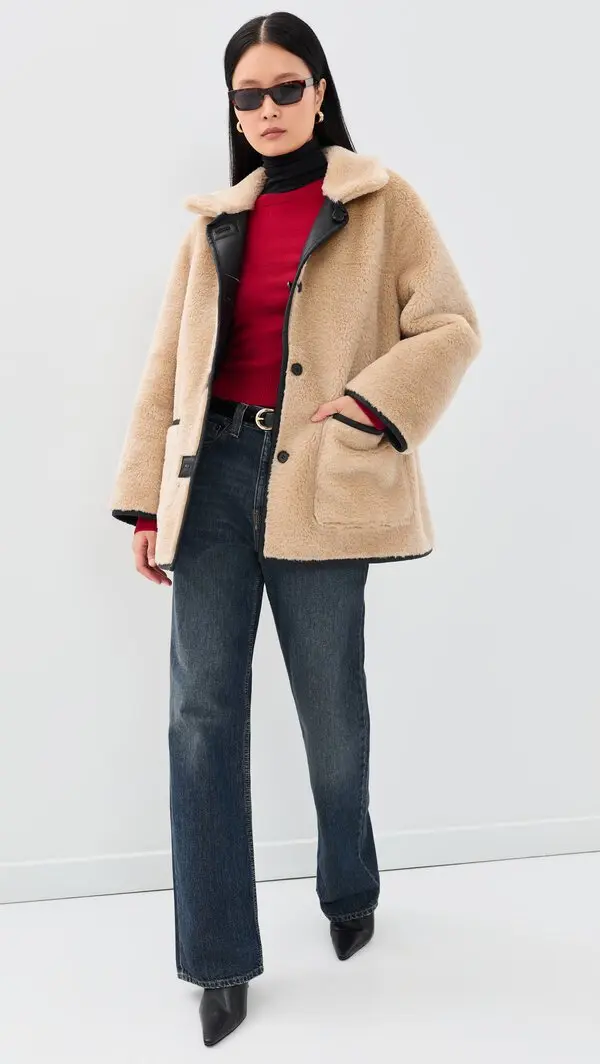DUNST Reversible Faux Fur & Leather Jacket