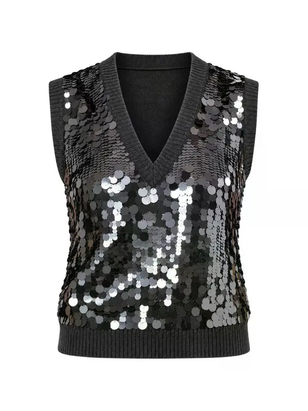 KOCCA Sequin-embellished V-neck Vest