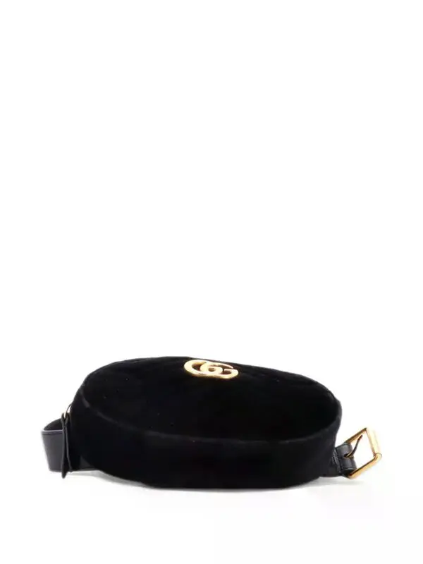 Gucci Gg Marmont Matelasse Velvet Belt Bag