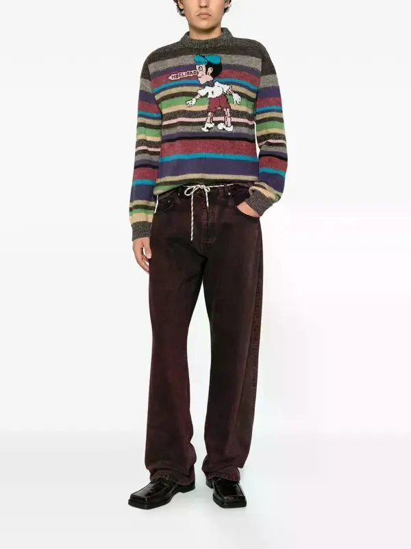 MAGLIANO Striped Intarsia-knit Sweater
