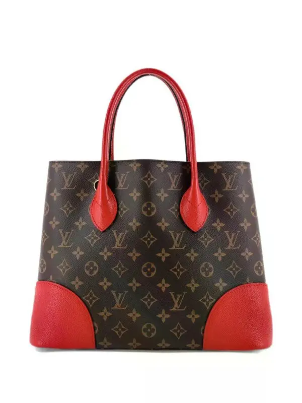 LOUIS VUITTON Flandrin Handbag Monogram Canvas And Leather Tote Bag - Red