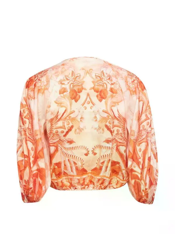 Zimmermann Lyre Palm-print Blouse