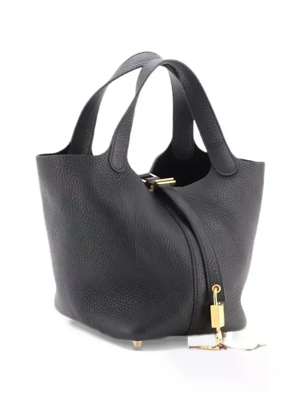 Hermès Picotin Lock Bag Clemence Pm Bucket Bag - Black