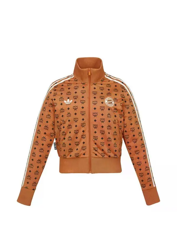 Mcm Adidas X Fc Bayern Monogram-print Logo-patch Track Jacket
