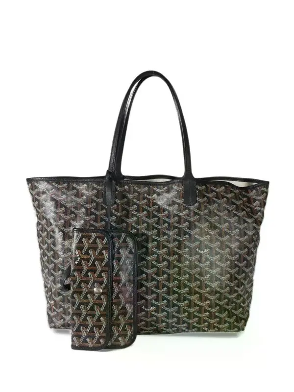 Goyard Pm Saint Louis Goyardine Tote Bag - Black