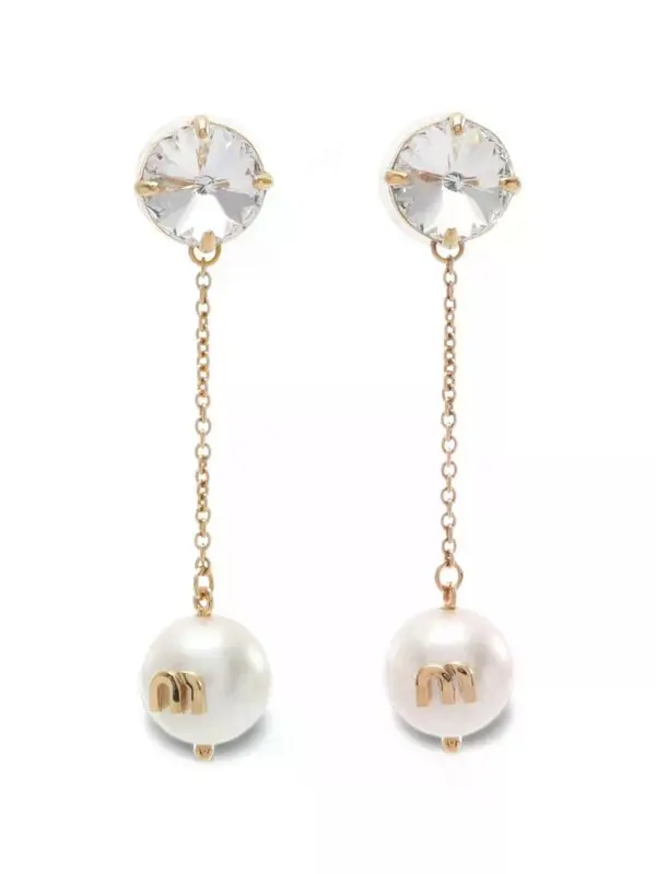 Miu Miu 2010s Faux Pearl-embellished Drop Earrings