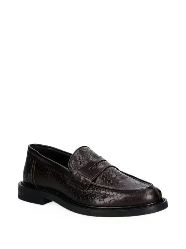 Filling Pieces Woven Twist Woven Slip-on Loafers - Brown