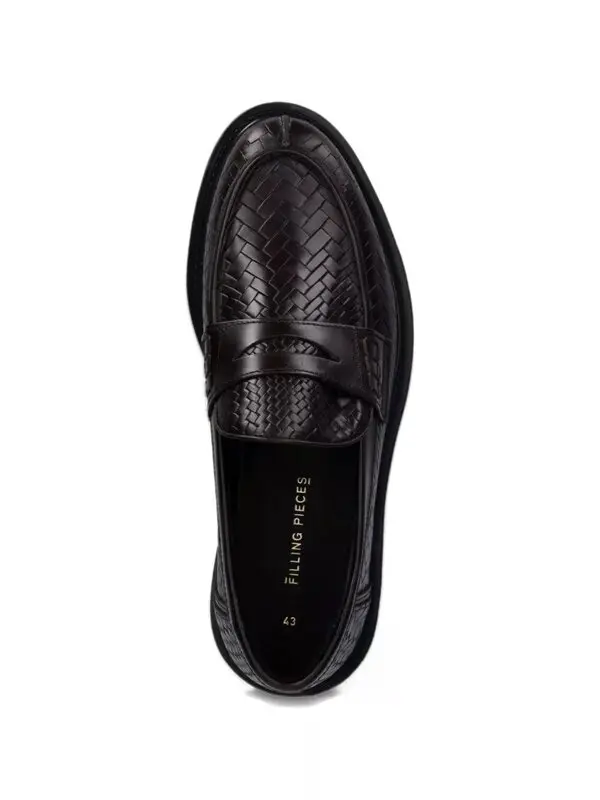 Filling Pieces Woven Twist Woven Slip-on Loafers - Brown