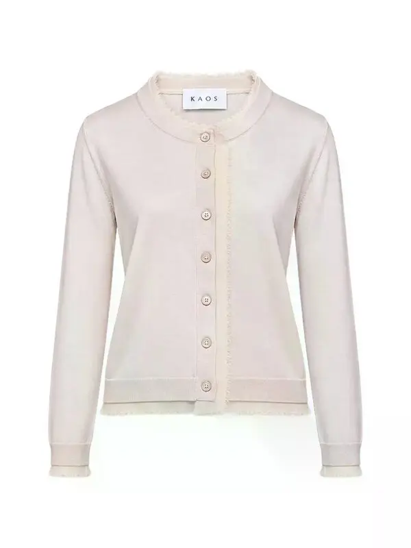 KAOS Raw-edge Long-sleeve Cardigan