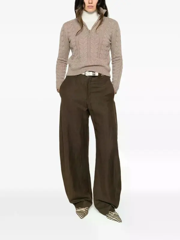 Max Mara Cable-knit Quarter-zip Sweater