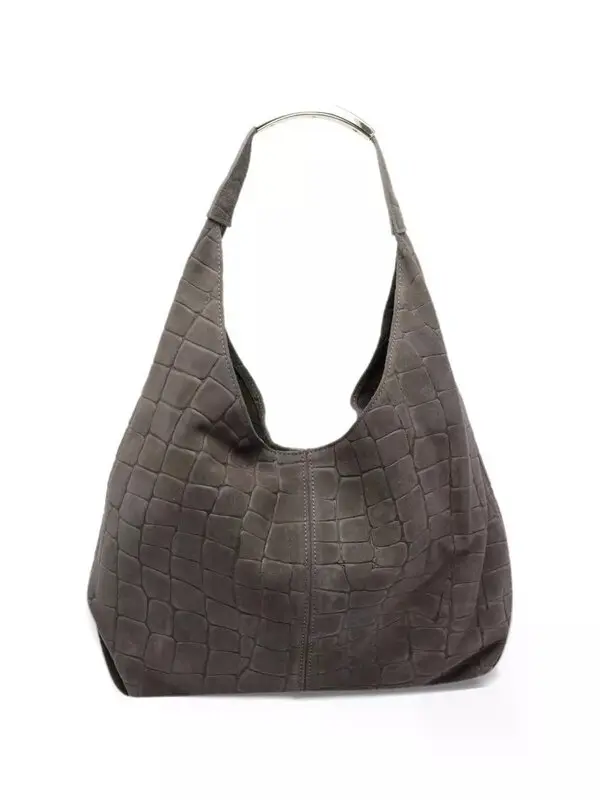 MY BEST BAG FIRENZE Ellisse Croc-effect Suede Shoulder Bag