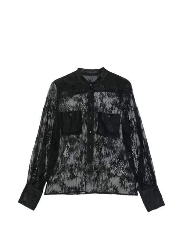 Barbara Bui Lace-overlay Pocket-detail Blouse