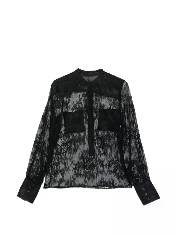 Barbara Bui Lace-overlay Pocket-detail Blouse