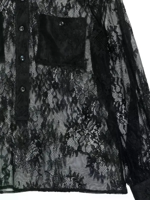 Barbara Bui Lace-overlay Pocket-detail Blouse