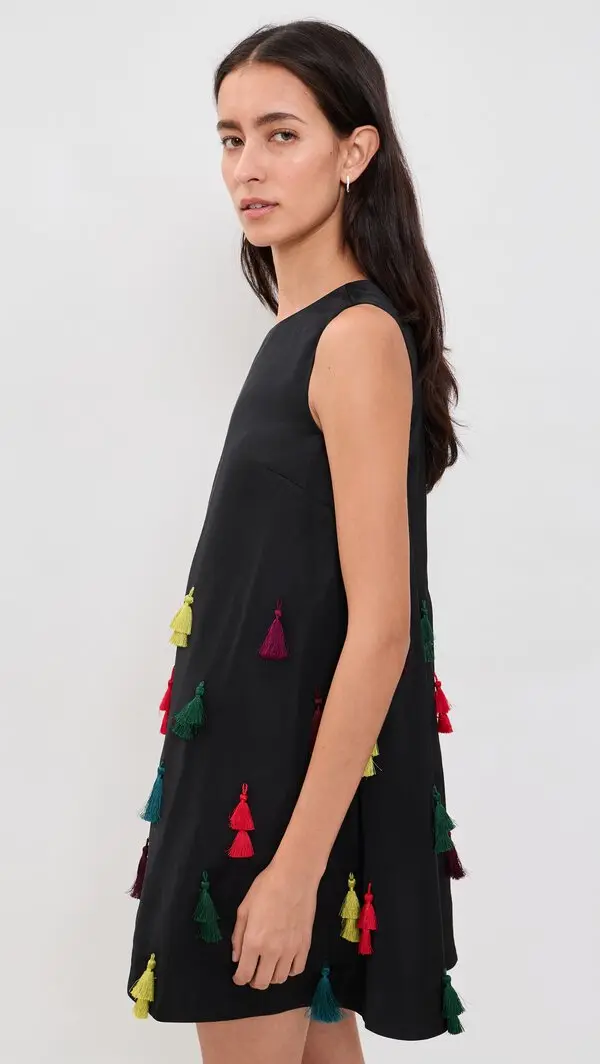 SIMONMILLER Gianna Taffeta Tassel Mini Dress