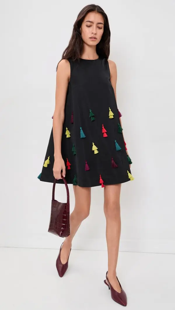 SIMONMILLER Gianna Taffeta Tassel Mini Dress