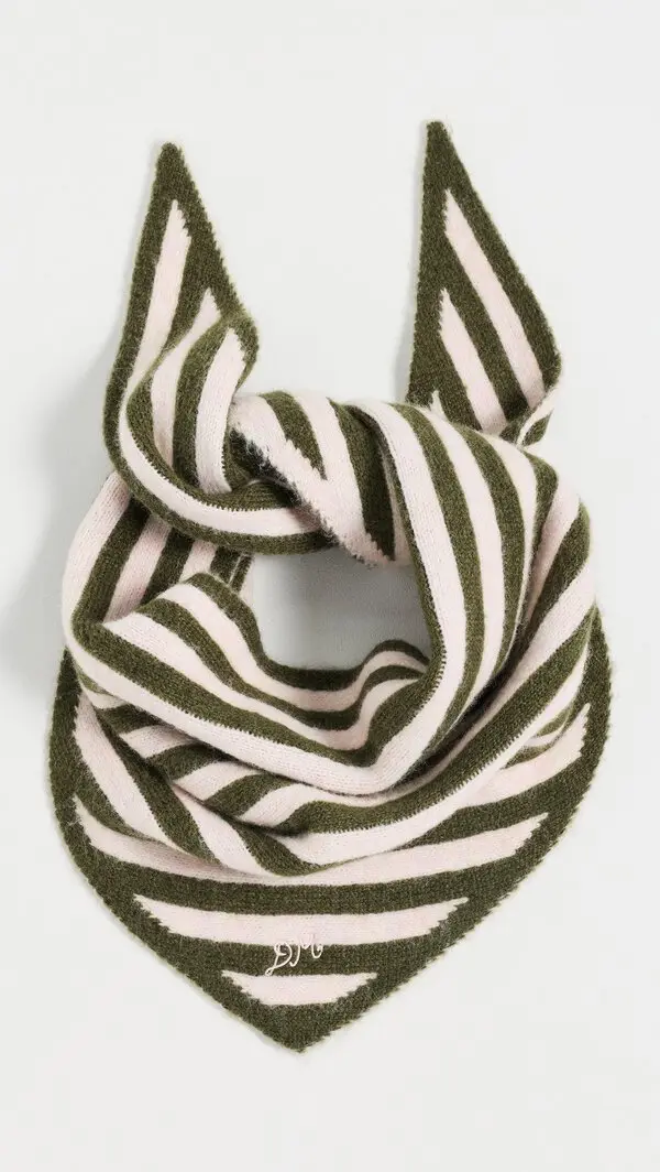 DAMSON MADDER Striped Triangle Scarf