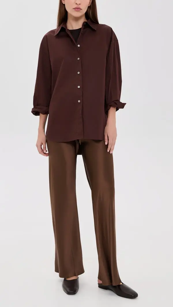 Comme Si Silk Bias Pants - Espresso