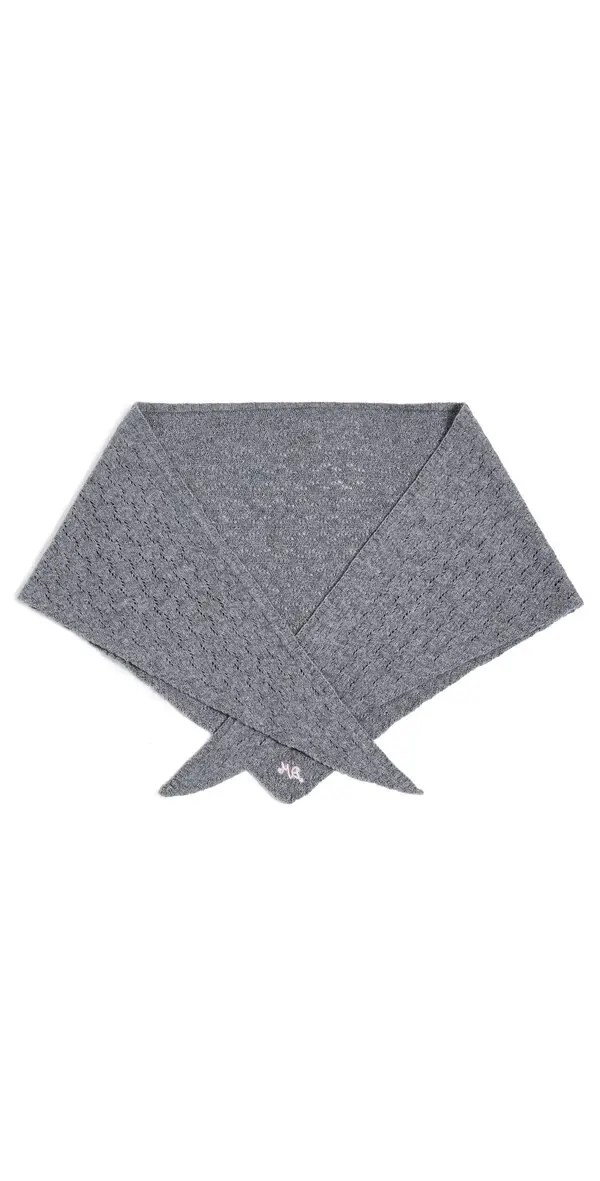 DAMSON MADDER Large Pointelle Triangle Scarf