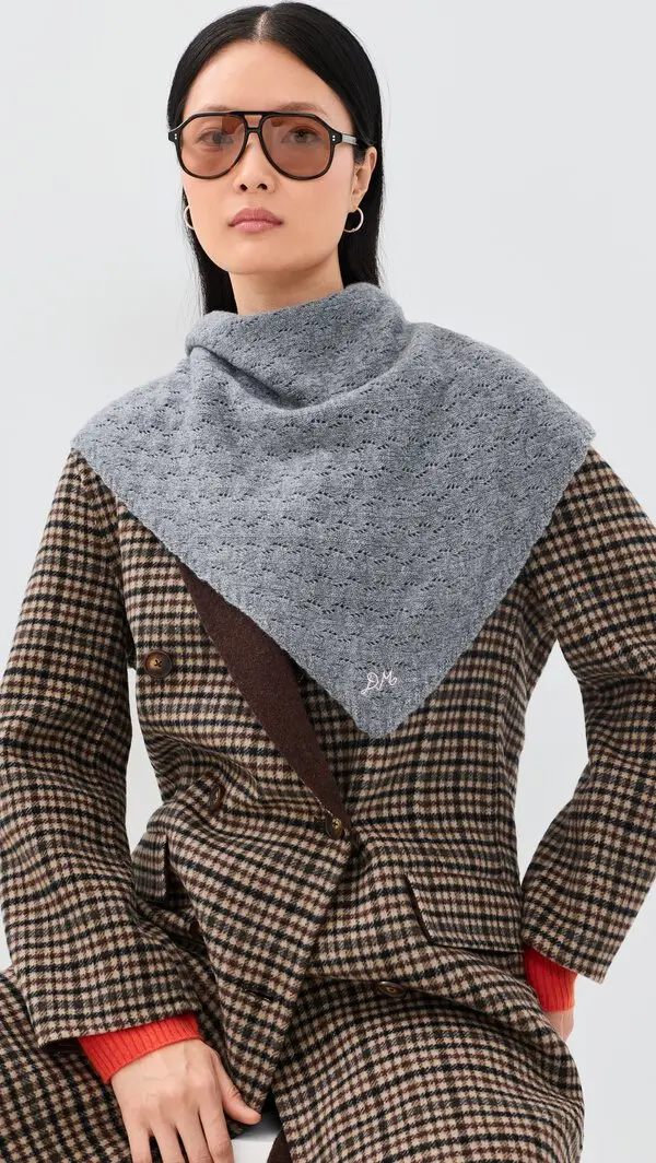 DAMSON MADDER Large Pointelle Triangle Scarf