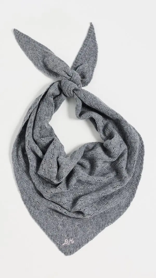 DAMSON MADDER Large Pointelle Triangle Scarf