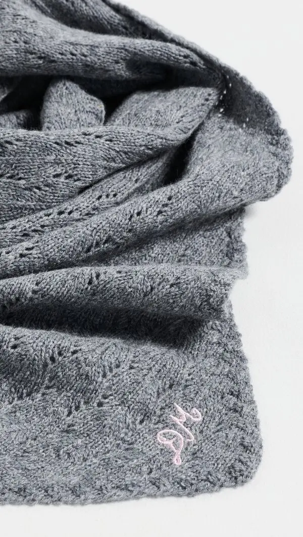 DAMSON MADDER Large Pointelle Triangle Scarf