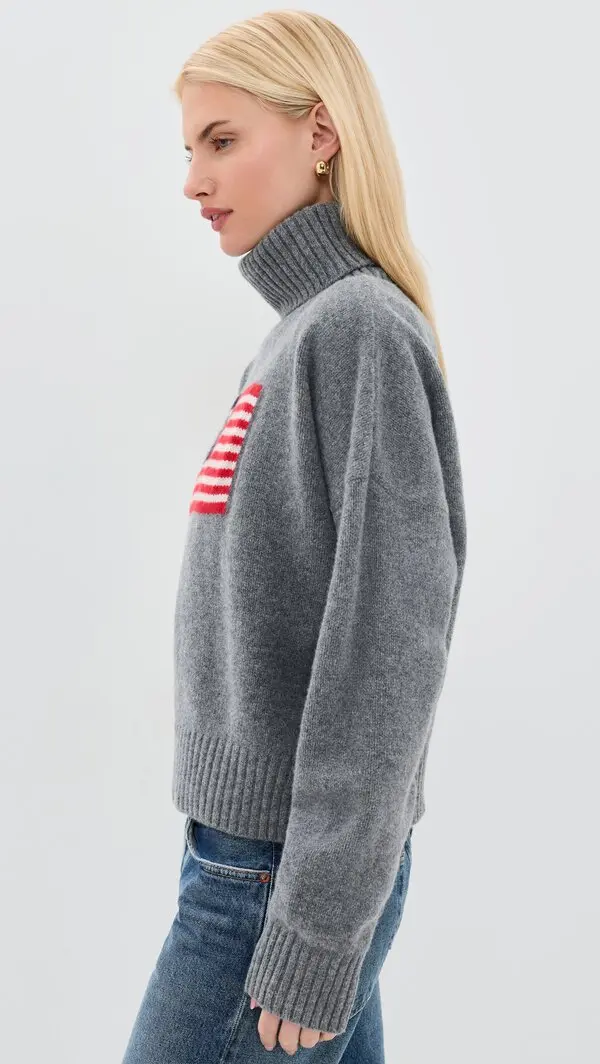 Sporty & Rich Sr Flag Wool Turtleneck Pullover