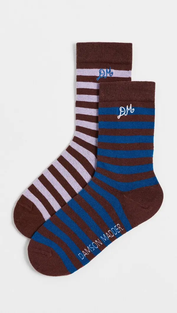 DAMSON MADDER Stripe Socks 2-pack