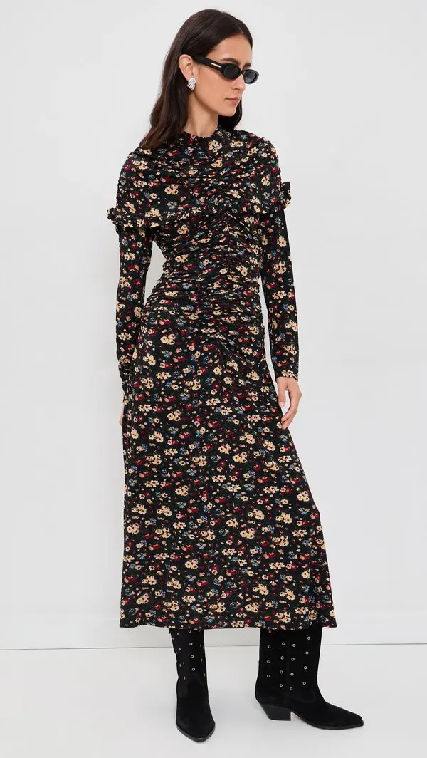 Sea Kaiya Floral Ruffle Midi Dress