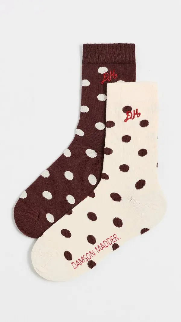 DAMSON MADDER Spot Socks 2-pack