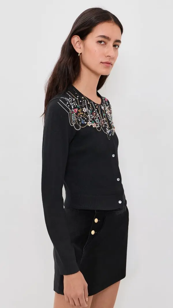 Alice + Olivia Dollie Embellished Cardigan