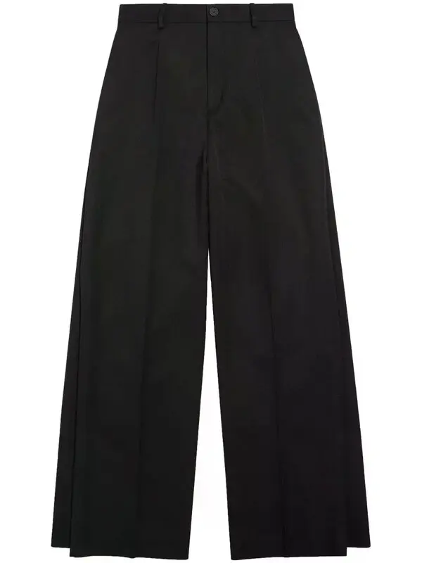 Balenciaga Pleated Virgin-wool Trousers - Black