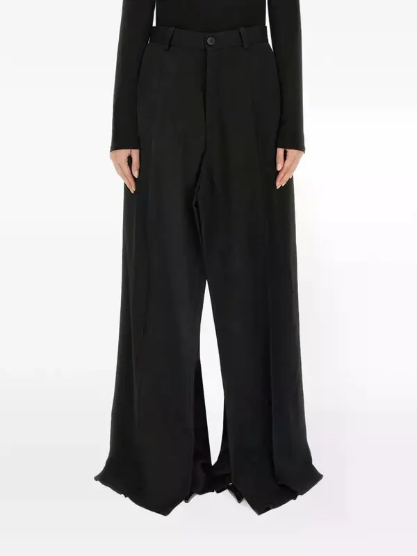 Balenciaga Pleated Virgin-wool Trousers - Black