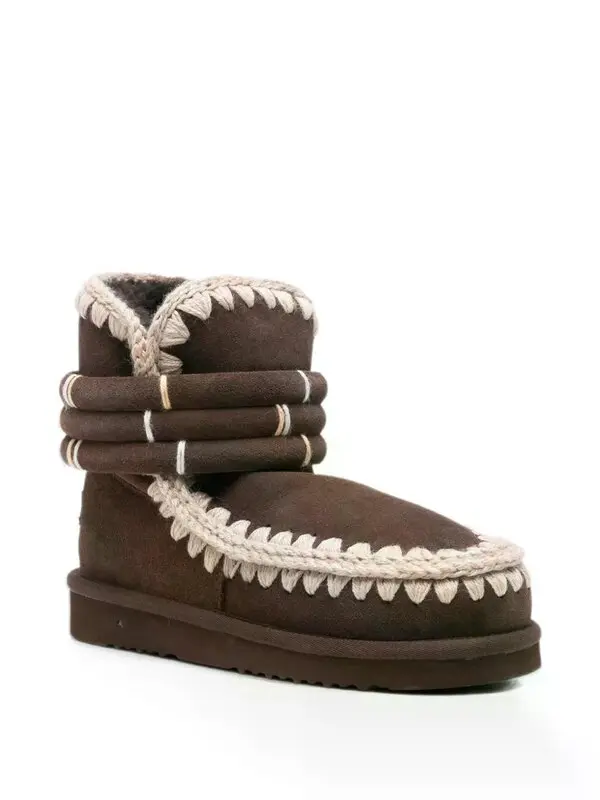 Mou Eskimo 18 Crochet-trim Wrap-around Boots
