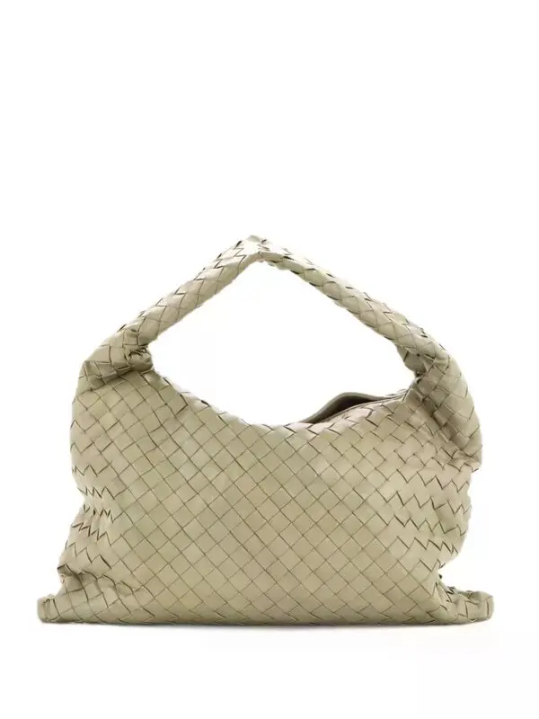 Bottega Veneta Hop Intrecciato Leather Small Hobo Bag - Neutrals