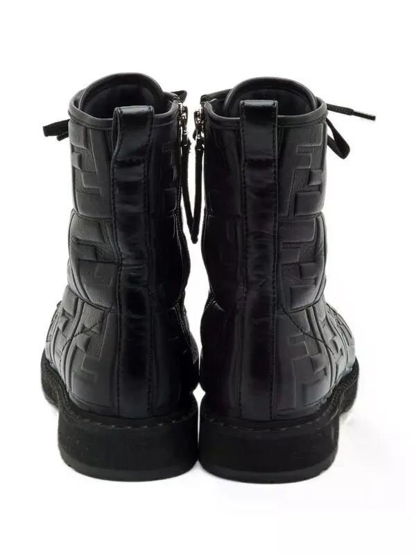 Fendi Zucca Embossed Combat Boots